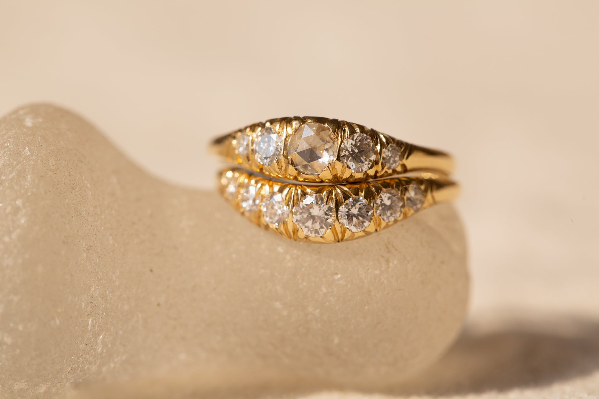 Rosecut Diamond Pavé Ovate IV Ring – Ochre Objects