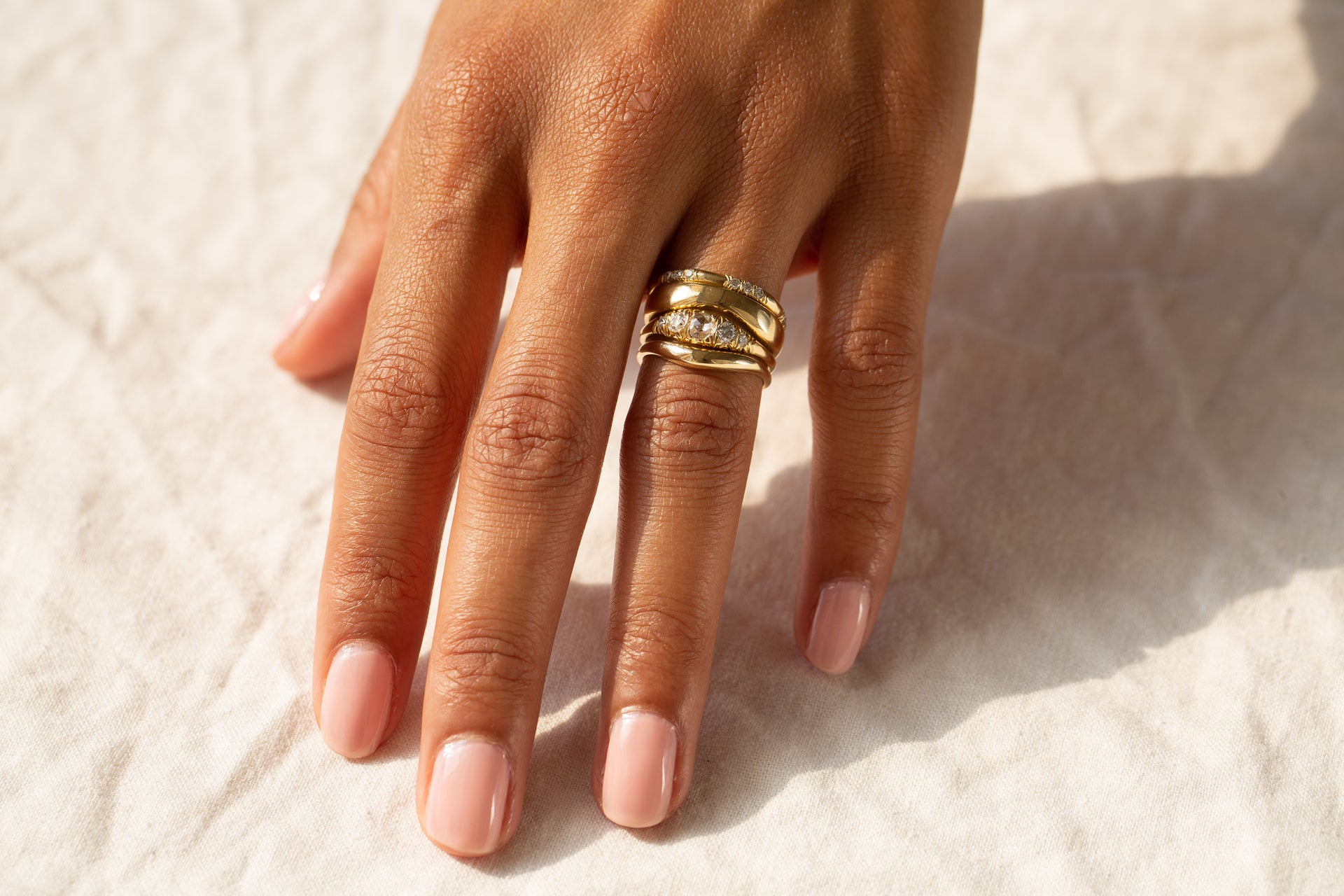 Rosecut Diamond Pavé Ovate IV Ring – Ochre Objects