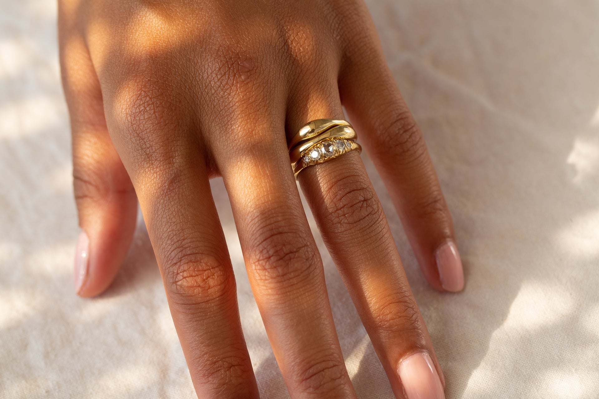 Rosecut Diamond Pavé Ovate IV Ring – Ochre Objects