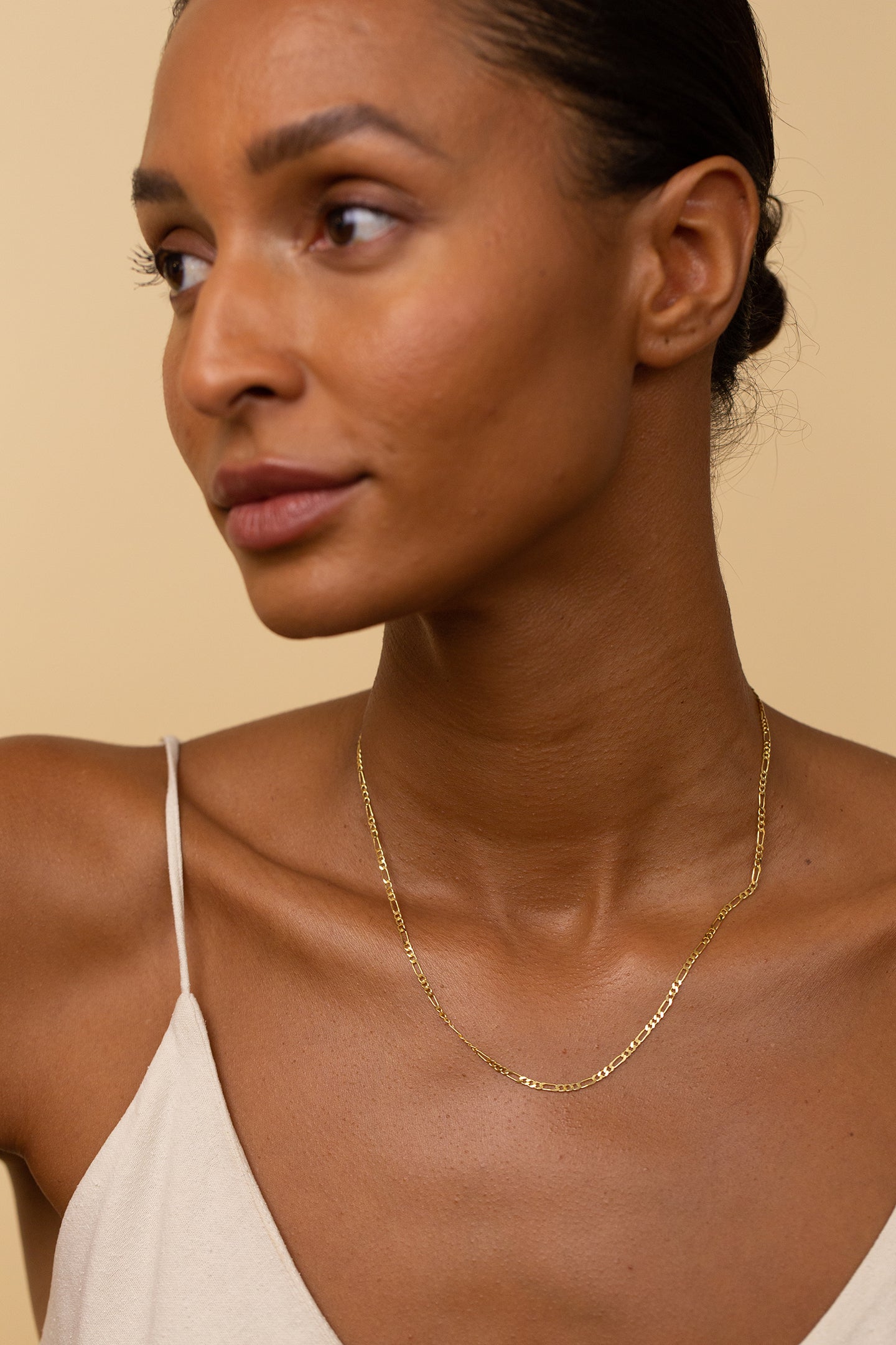 Medium Figaro Chain 14K White Gold 20
